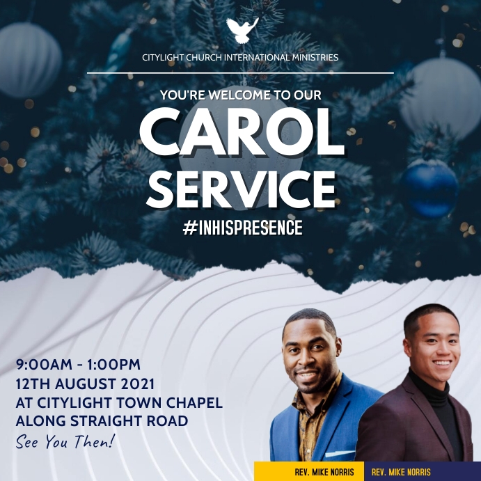 carol service flyer template | PosterMyWall