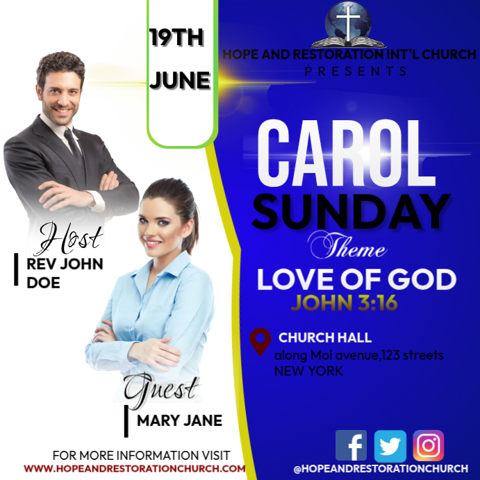 carol sunday Template | PosterMyWall
