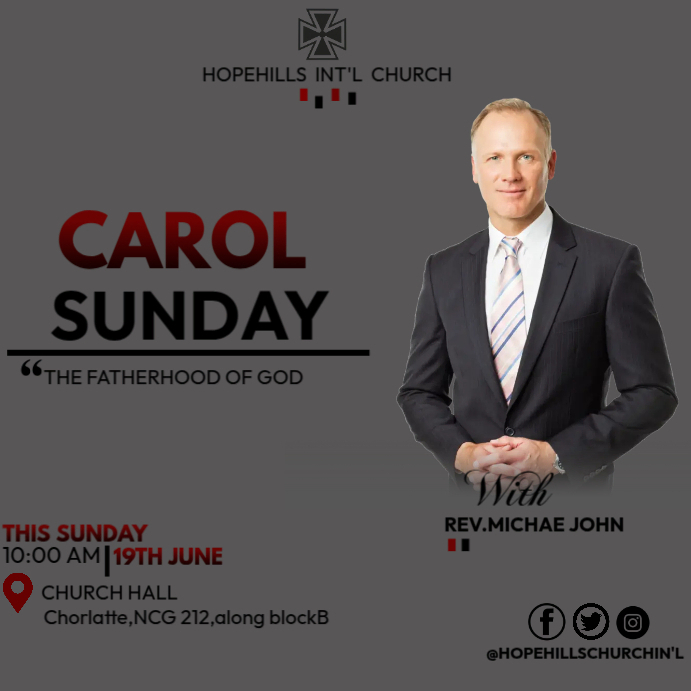 carol sunday Template | PosterMyWall