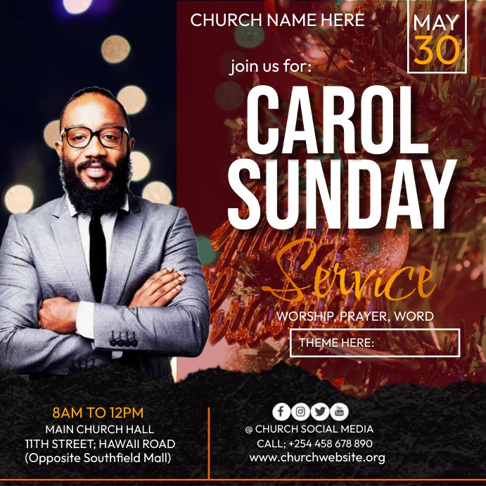 Carol Sunday Templat | PosterMyWall