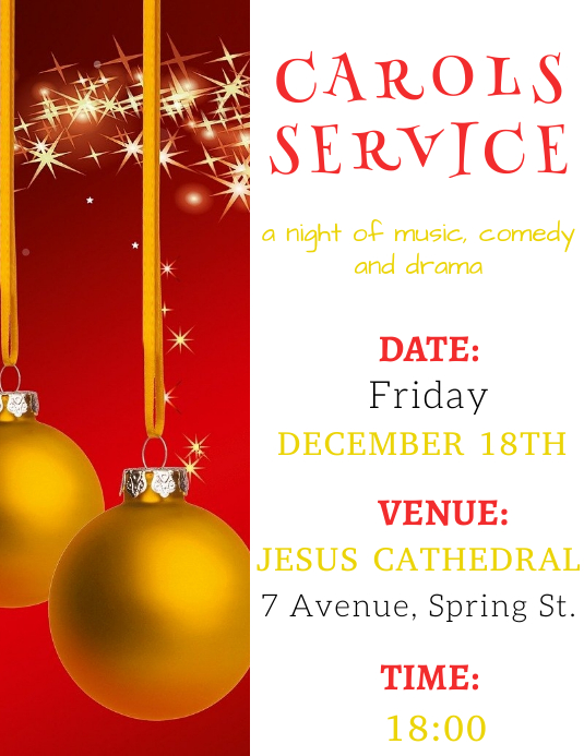 Carols Service Flyer Template | PosterMyWall