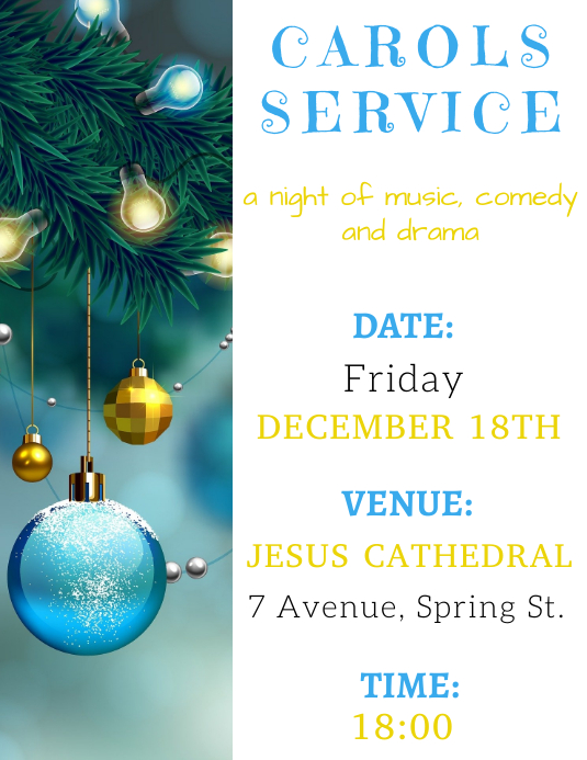 Carols Service Flyer Template | PosterMyWall