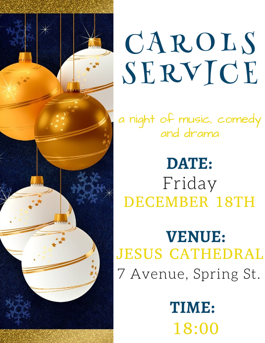 Carols Service Poster Template | PosterMyWall