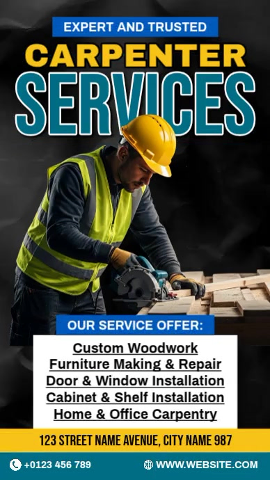 Carpenter Services Template | PosterMyWall