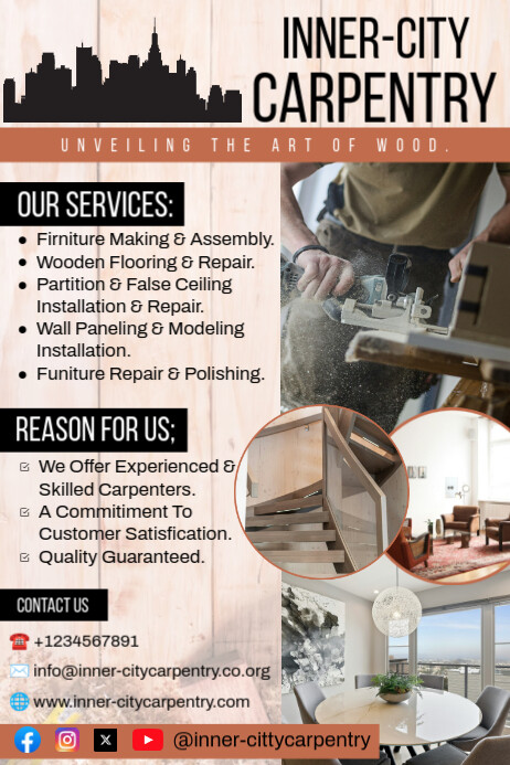 Carpentry Professional Services Ad Template | PosterMyWall