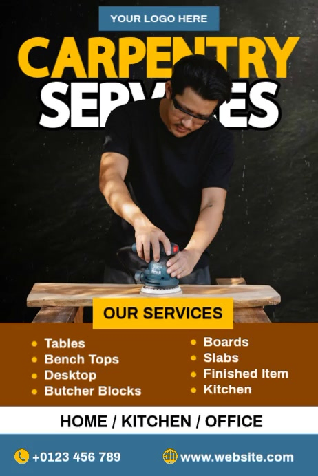 Carpentry Services Template | PosterMyWall