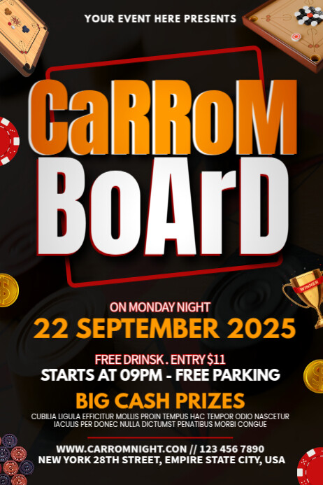 Carrom Board Templat | PosterMyWall