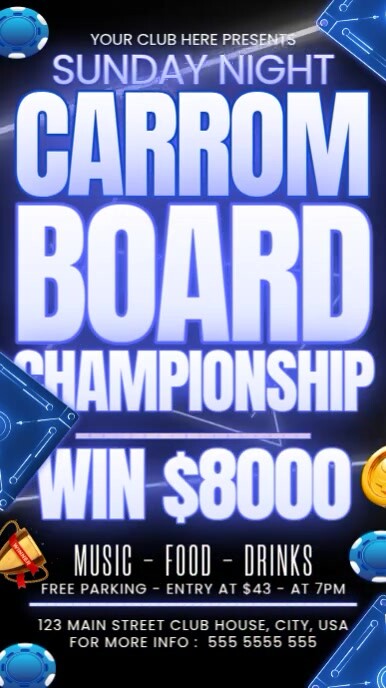 Copy of Carrom Championship | PosterMyWall