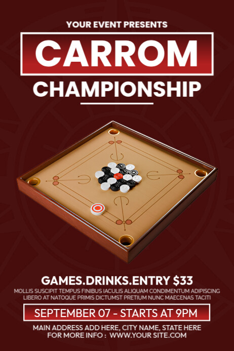 Carrom Championship Template | PosterMyWall