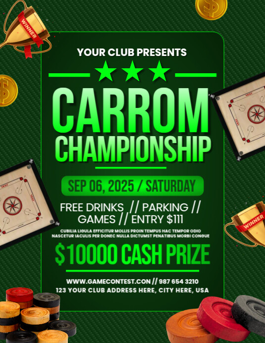 Carrom Championship Template | PosterMyWall