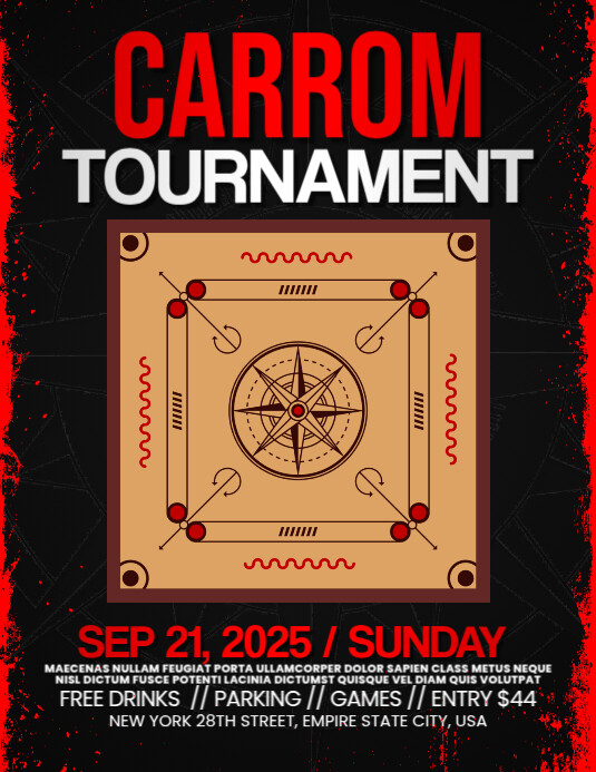 Carrom Tournament Templat | PosterMyWall