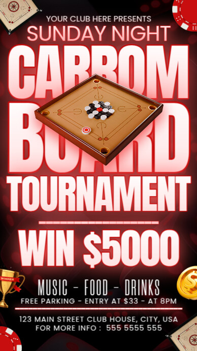 Carrom Tournament Template | PosterMyWall