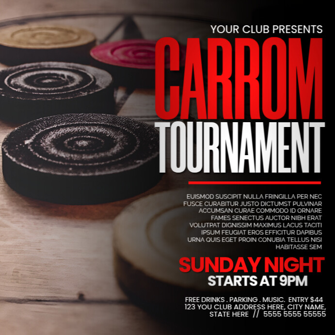 Carrom Tournament Template | PosterMyWall