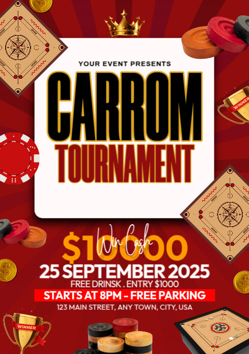 Carrom Tournament Template | PosterMyWall