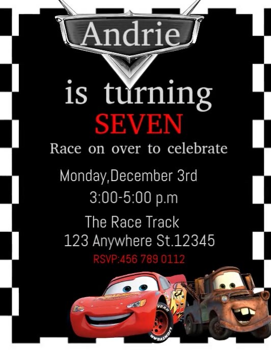 Cars | Birthday Invitation Template | PosterMyWall