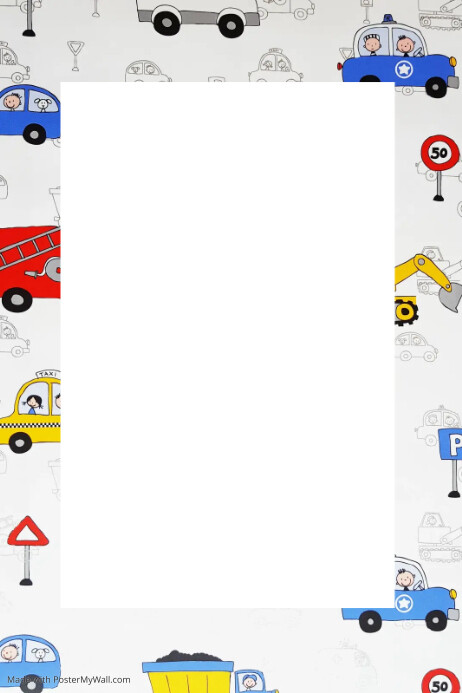 Cars and Trucks Party Prop Frame | PosterMyWall