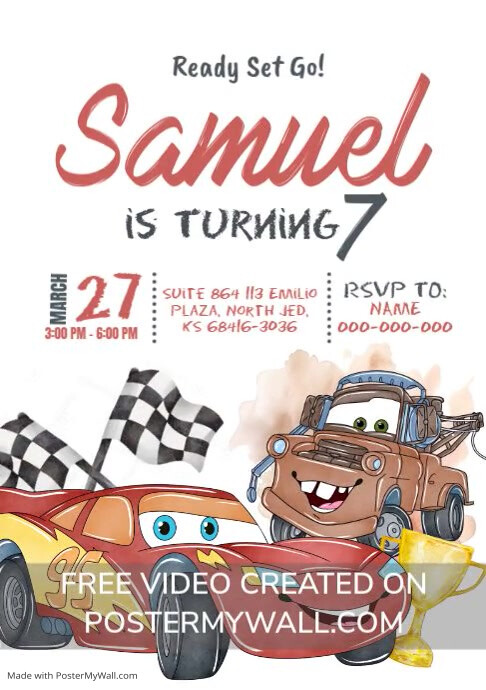 Cars birthday invitation Template | PosterMyWall