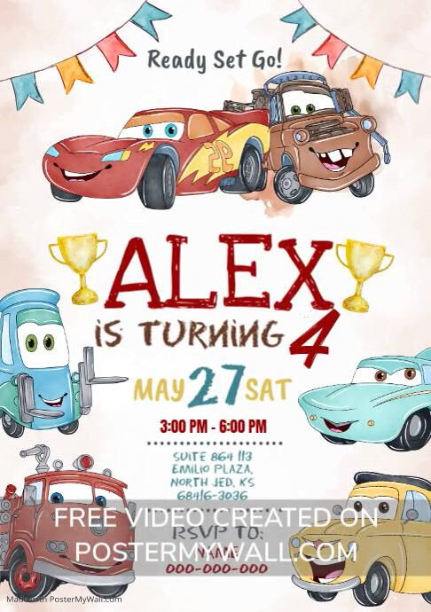 Cars birthday invitation Template | PosterMyWall