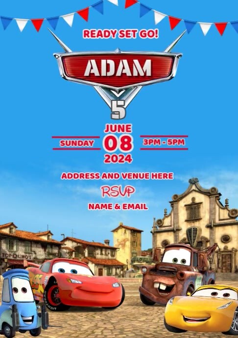 Cars birthday invitation Template | PosterMyWall
