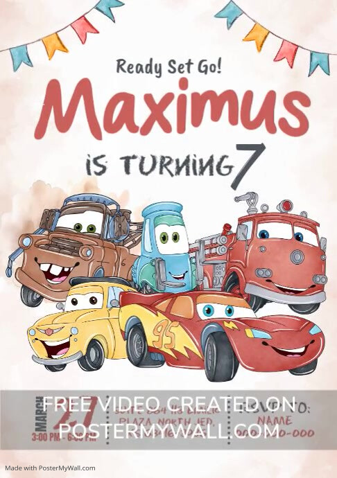 Cars Birthday invitation Template | PosterMyWall