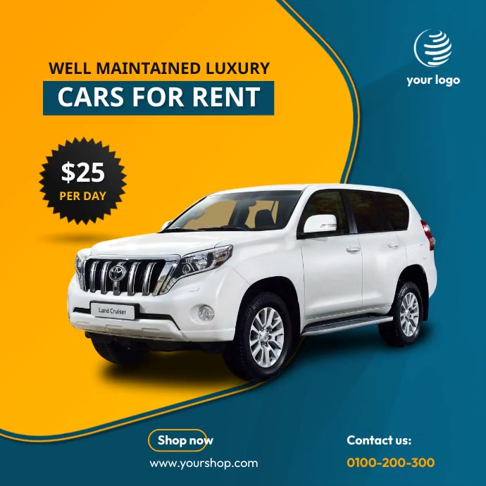 Plantilla de Cars for rent (1) | PosterMyWall