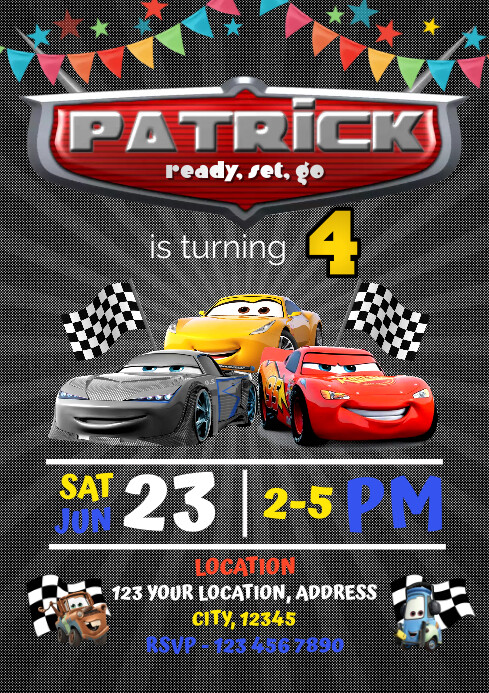 Cars 2 Invitation Template Cars Birthday Invitation – Printable