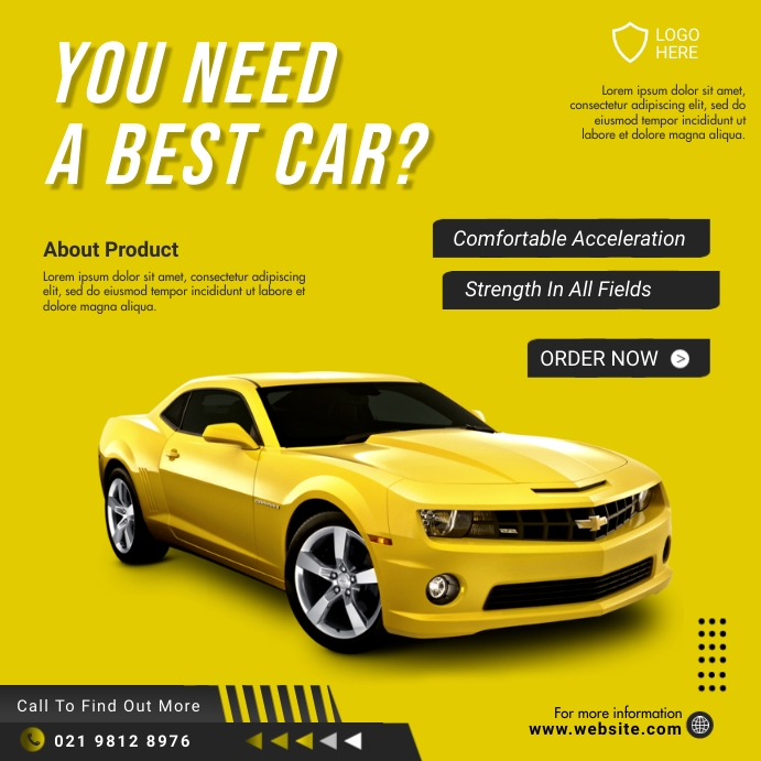 CARS SQUARE TEMPLATE.C | PosterMyWall