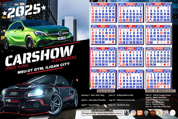 Carshow Calendar Template Postermywall