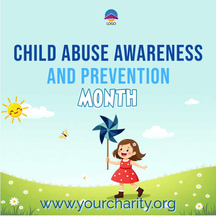Cartoonish Joyful Child Abuse Prevention Awareness Month April Poster ...