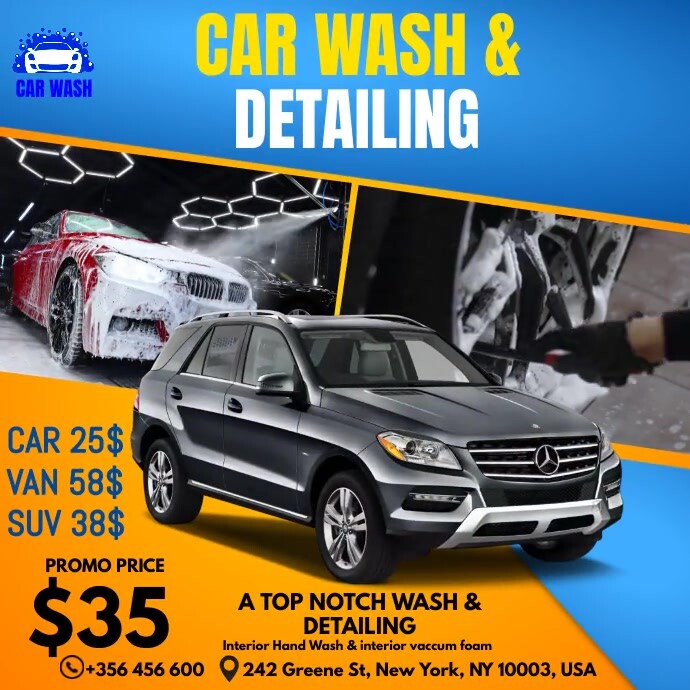 carwash & detailing Template | PosterMyWall