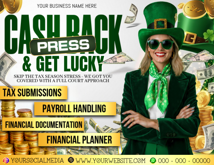 Cash Back & Get Lucky Template | PosterMyWall