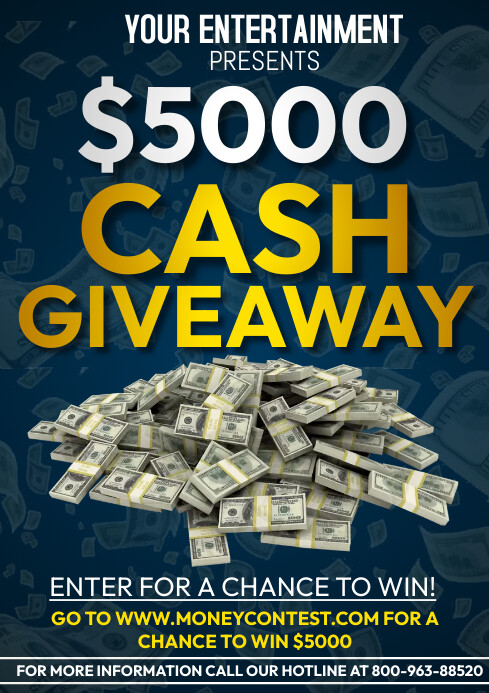 Cash Giveaway Templat | PosterMyWall