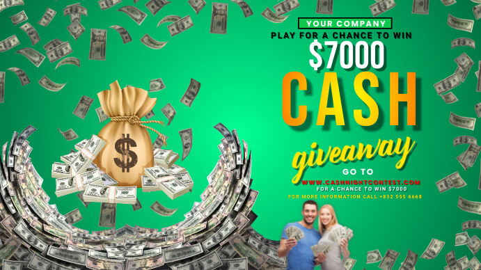 Cash Giveaway Digital Display (16:9) Template | PosterMyWall
