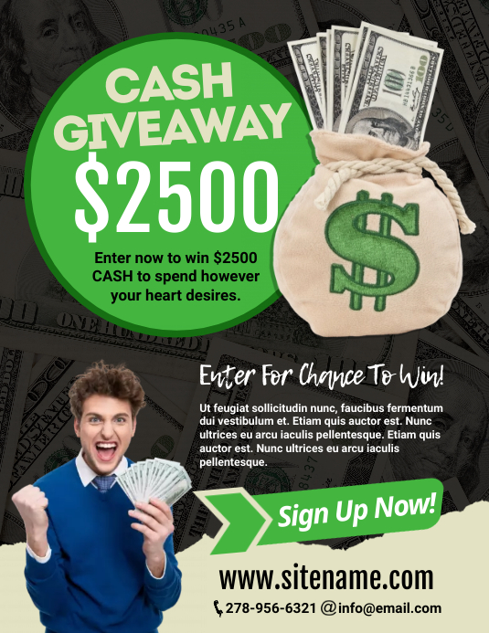 Copy of Cash Giveaway Flyer | PosterMyWall
