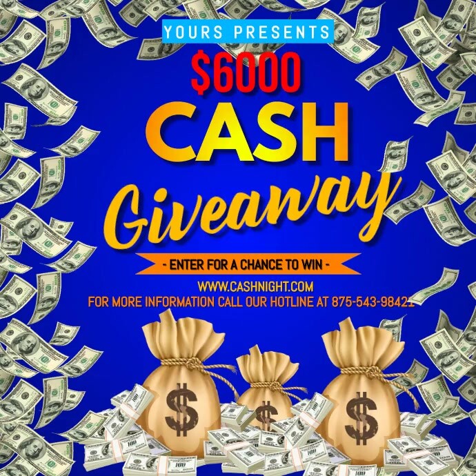 Cash Giveaway Instagram Post Template | PosterMyWall