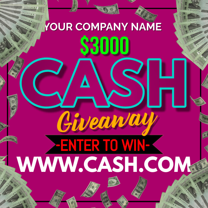 Plantilla de Cash Giveaway Instagram Post | PosterMyWall