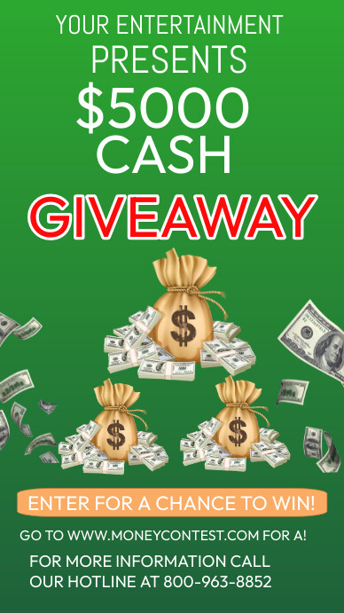 Cash Giveaway Instagram Story Template | PosterMyWall