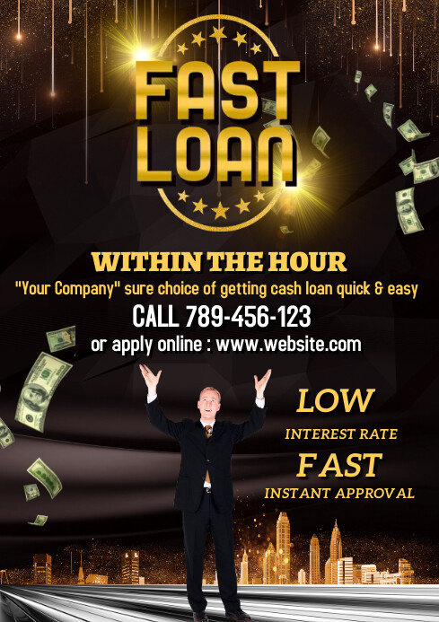 Cash loan advertisement template เทมเพลต | PosterMyWall