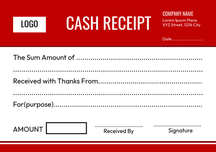Cash Receipt Template | PosterMyWall