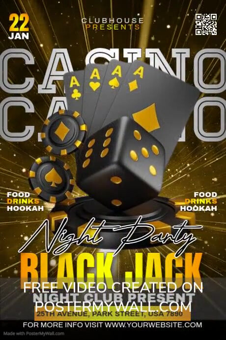 Casino Black Jack Game Template | PosterMyWall
