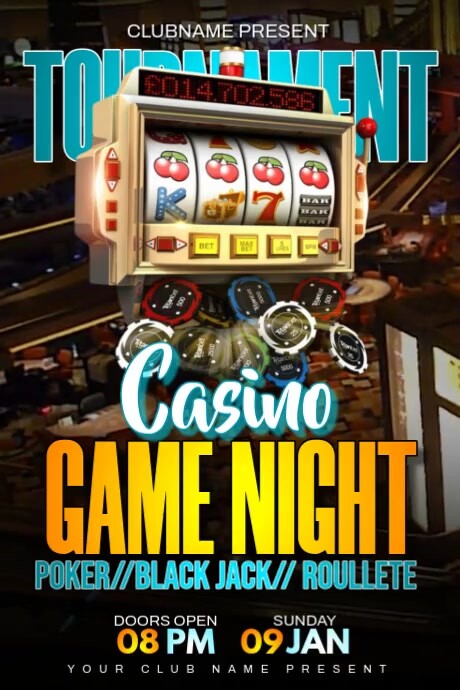 Plantilla de Casino Game Night Tournament | PosterMyWall