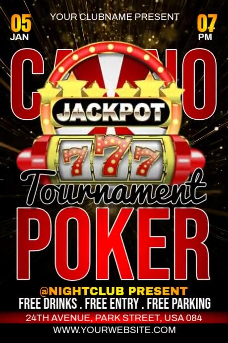 Copy of Casino Jackpot Poker Tournament | PosterMyWall