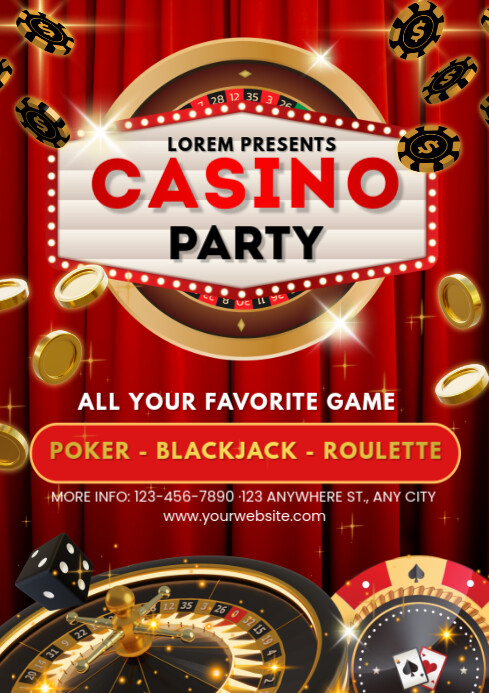 Casino Party Modern Flyer Template | PosterMyWall