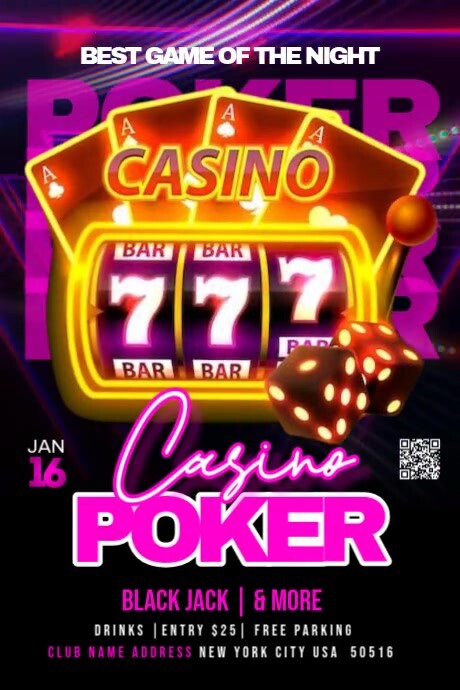 Casino Poker Night Template | PosterMyWall