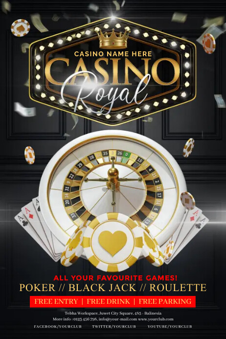 Casino roulette club poster 1 Template | PosterMyWall