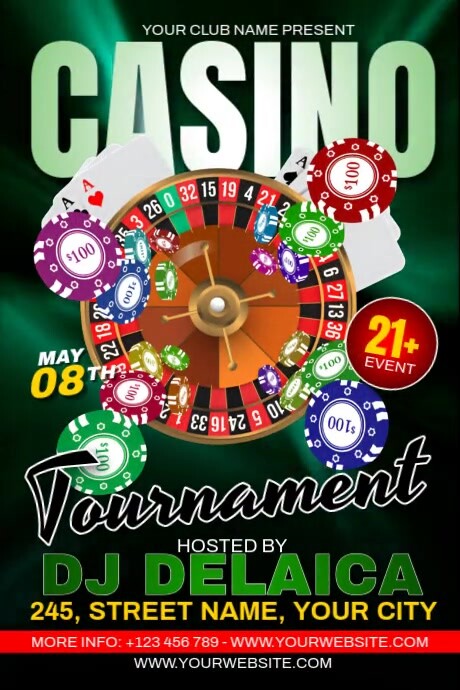Plantilla de Casino Tournament | PosterMyWall