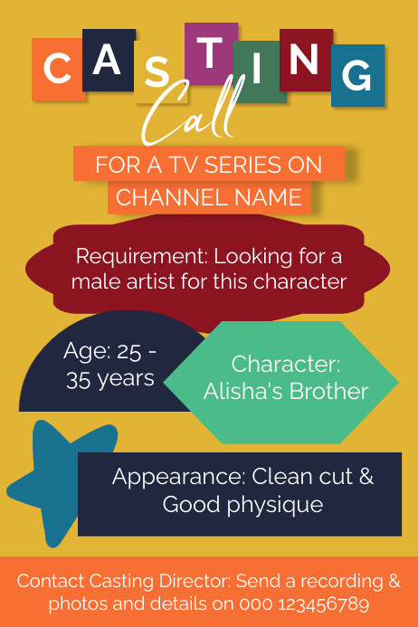 Casting Call Template | PosterMyWall