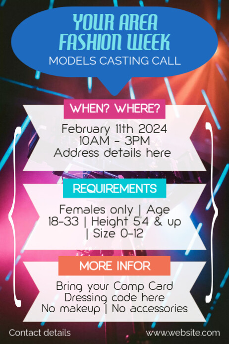 Casting Call - Models Template | PosterMyWall