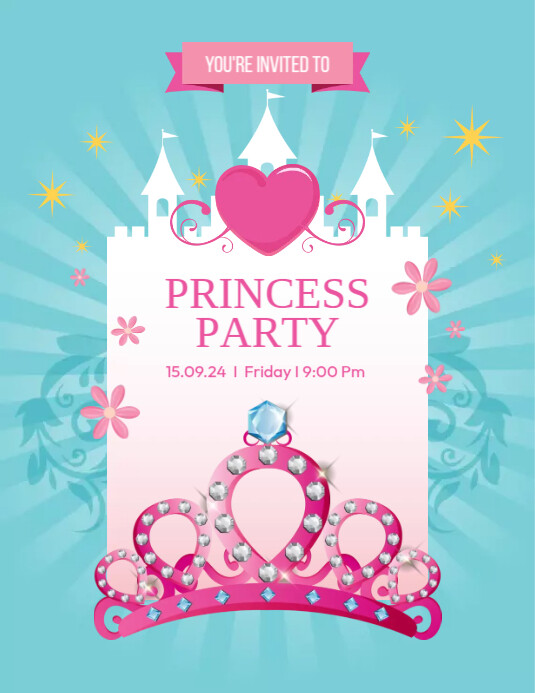 Castle Themed Princess Invitation Template | PosterMyWall