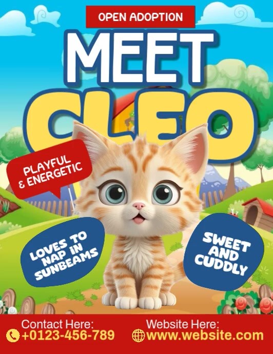 Cat Adoption Ads Template | PosterMyWall
